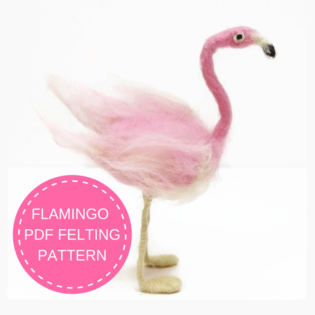 Flamingo needle felting pattern – Confident beginners/intermediate ...