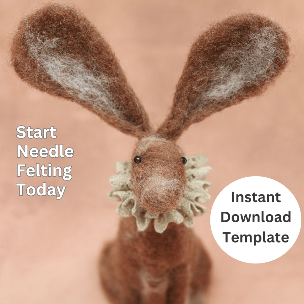 Needle Felting Pattern – Hare Template And Size Guide | Lincolnshire ...