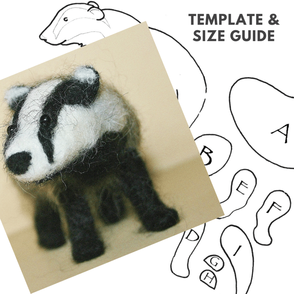 Needle Felting Pattern – Badger Template And Size Guide | Lincolnshire ...